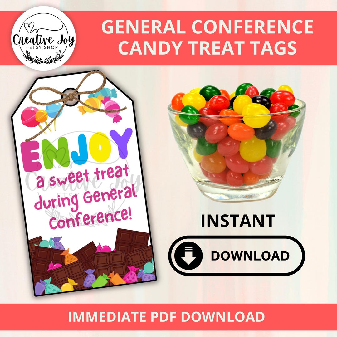 LDS General Conference SWEET TREAT Tag Printable | Young Women | Young ...