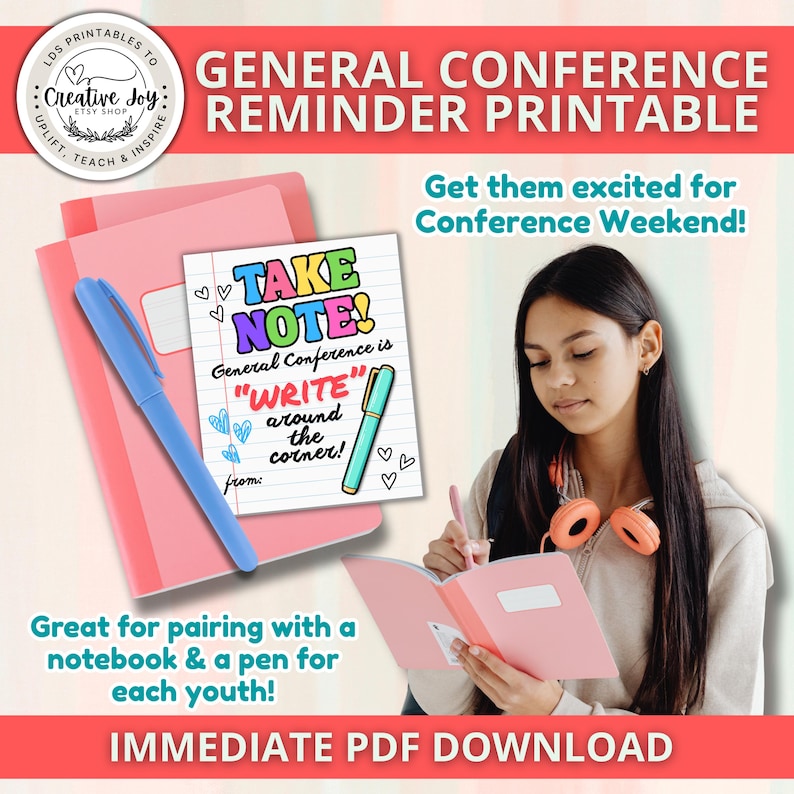 General Conference Reminder Printable | LDS Conference Youth Activity ...