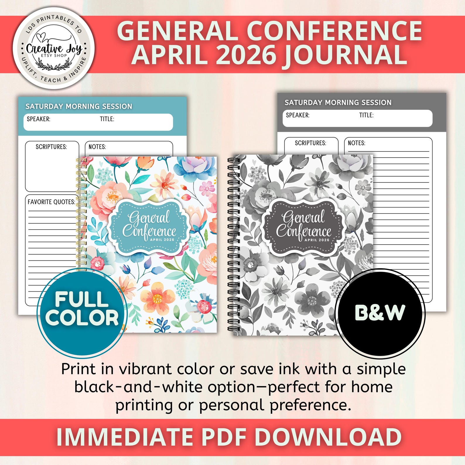 April 2026 General Conference Journal | LDS Conference Notebook ...