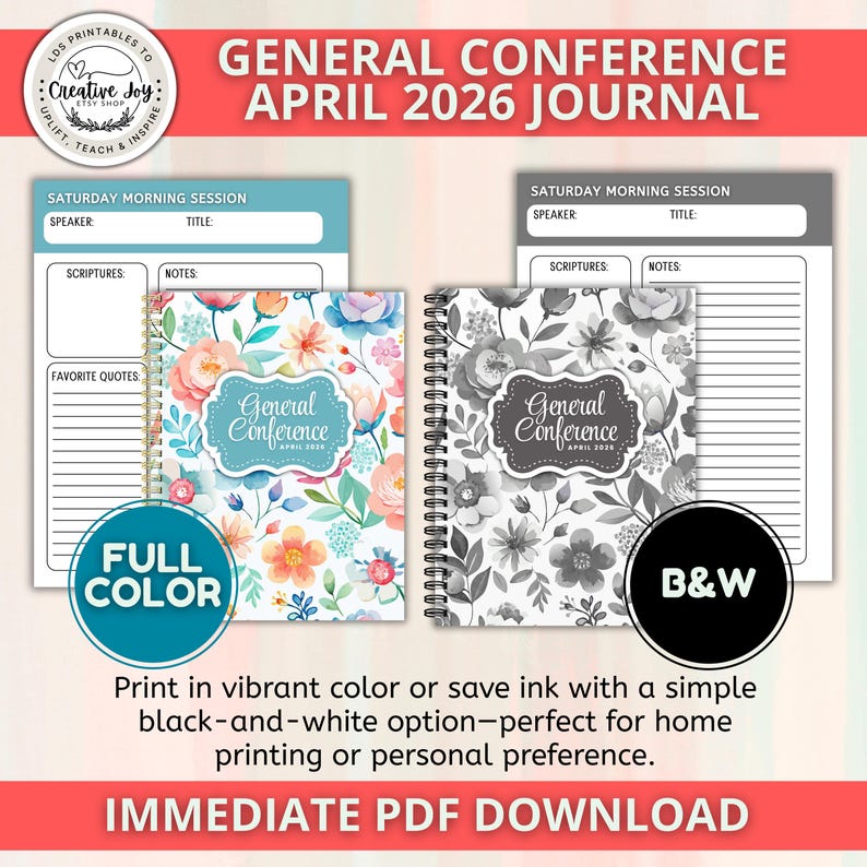 April 2026 General Conference Journal | LDS Conference Notebook ...