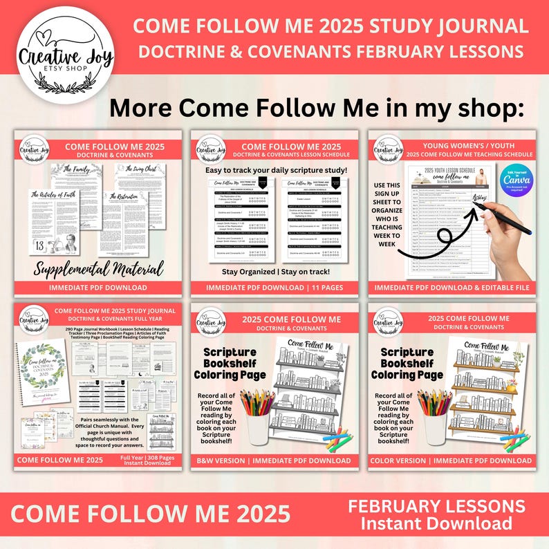 Come Follow Me 2025 Doctrine and Covenants February Lessons | Study Journal Workbook | Book of ...