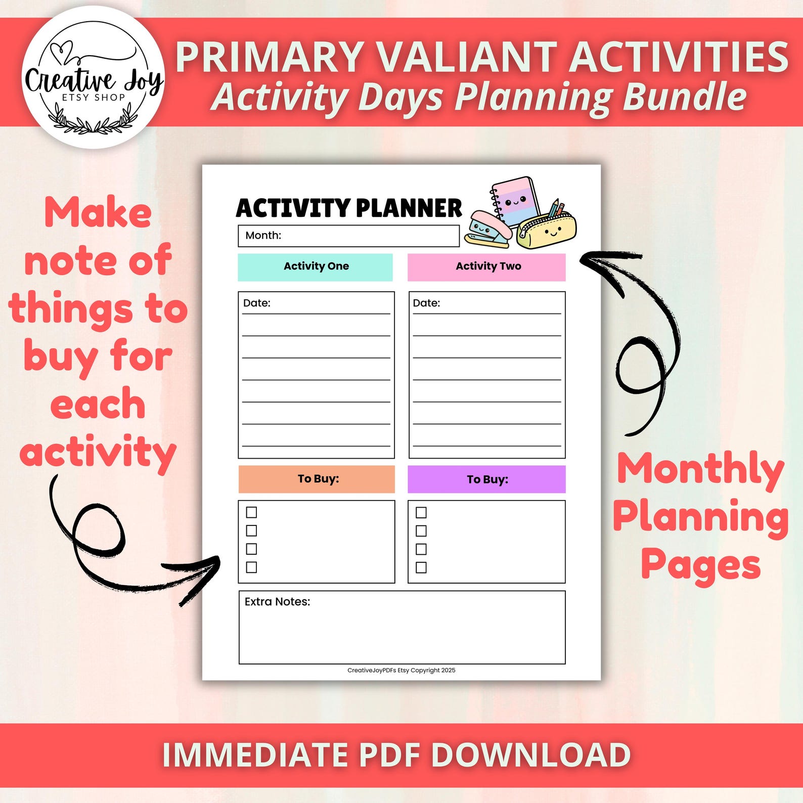 Primary Valiant Activities Printables | LDS Activity Days Planner ...