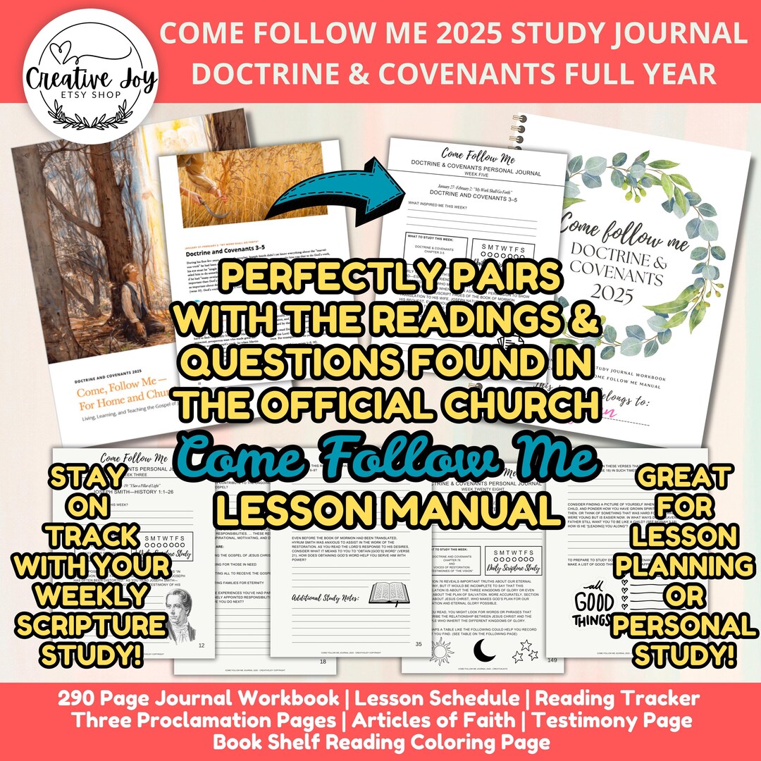 Come Follow Me 2025 Doctrine and Covenants Study Journal Workbook ...