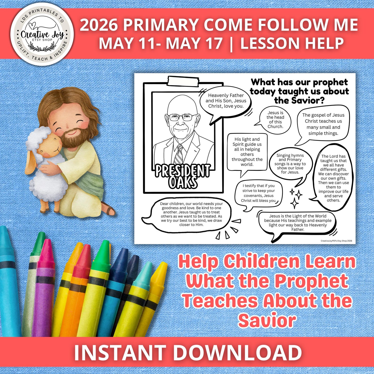 LDS Primary Come Follow Me 2026 May 11–17 | Deuteronomy Lesson Help ...