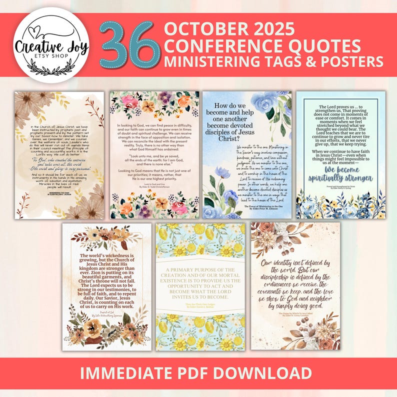 October 2025 General Conference Quotes – Set of 35 Printable Cards ...