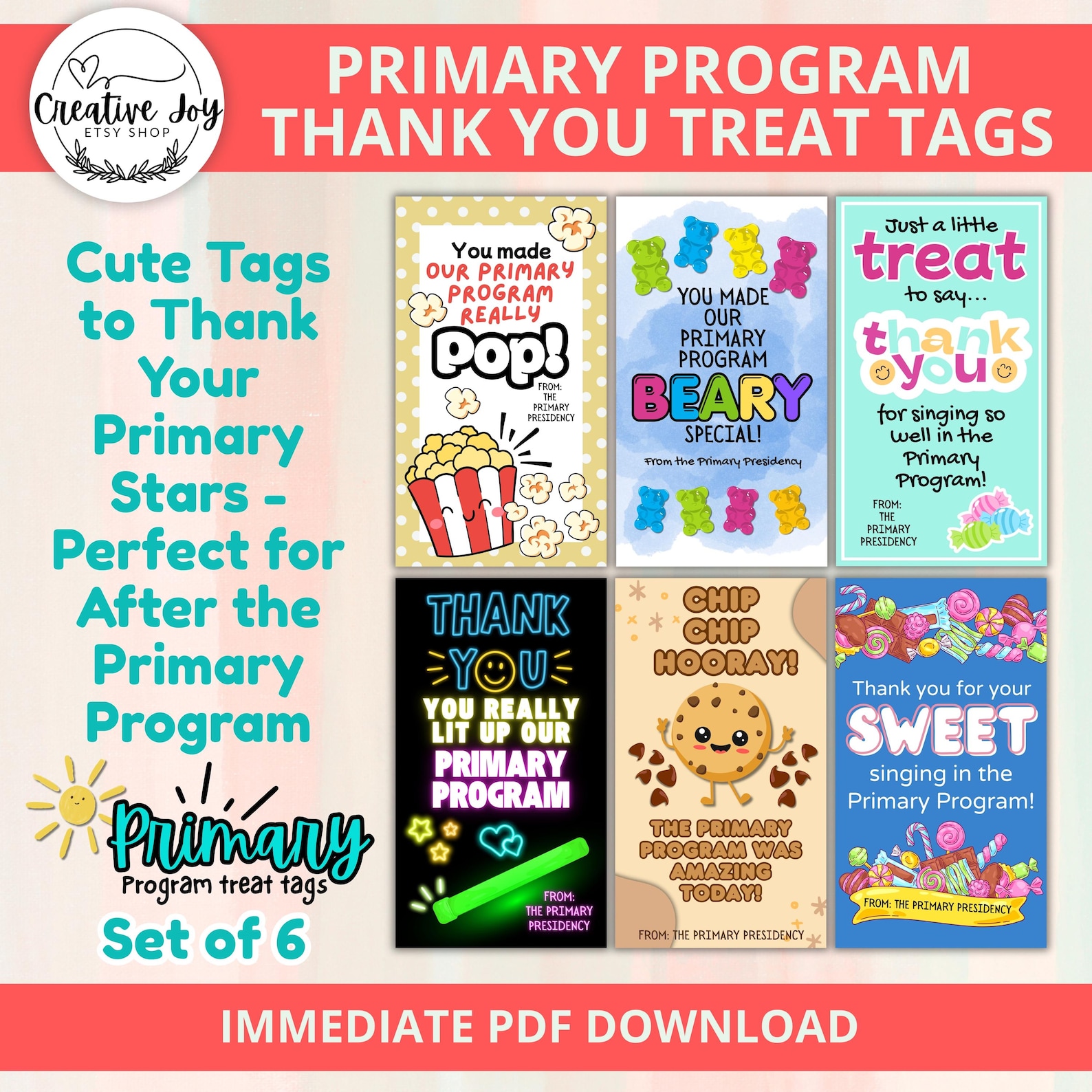 Primary Program Thank You Treat Tags | LDS Primary Presidency ...