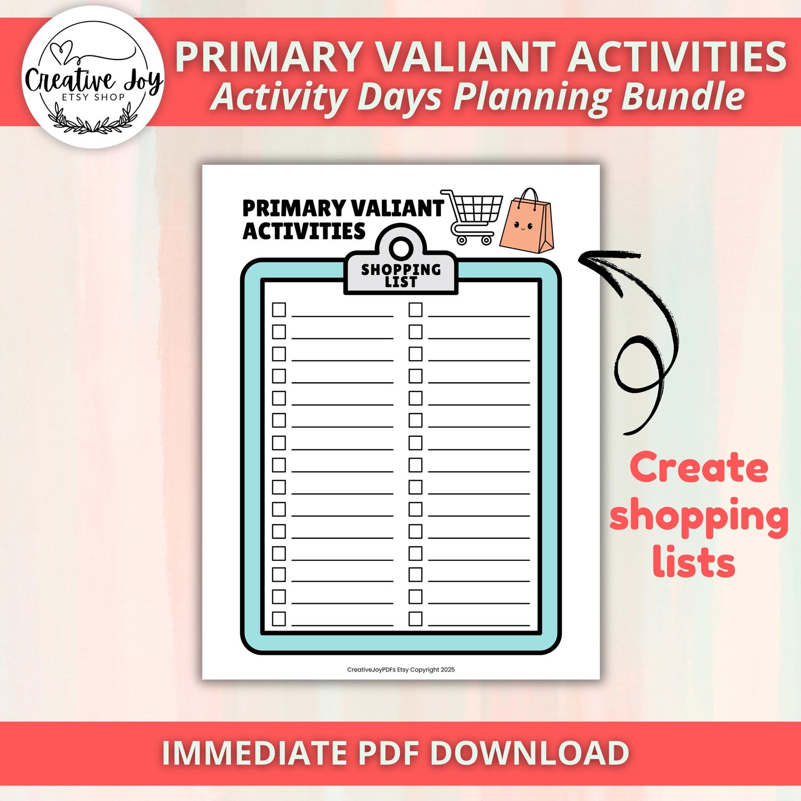 Primary Valiant Activities Printables | LDS Activity Days Planner ...