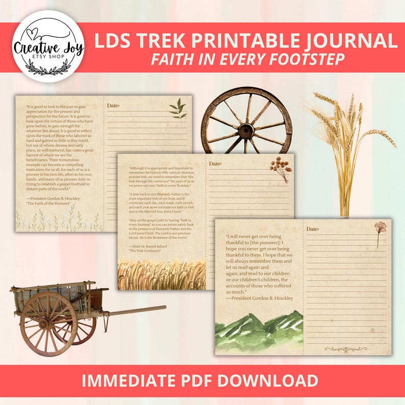 LDS Trek Journal Printable | Pioneer Handcart Trek | Faith Quotes ...