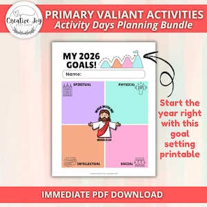 Primary Valiant Activities Printables | LDS Activity Days Planner ...
