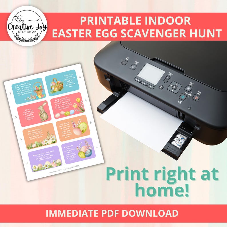 Indoor Easter Scavenger Hunt for Kids | Treasure Hunt Easter Clues for ...