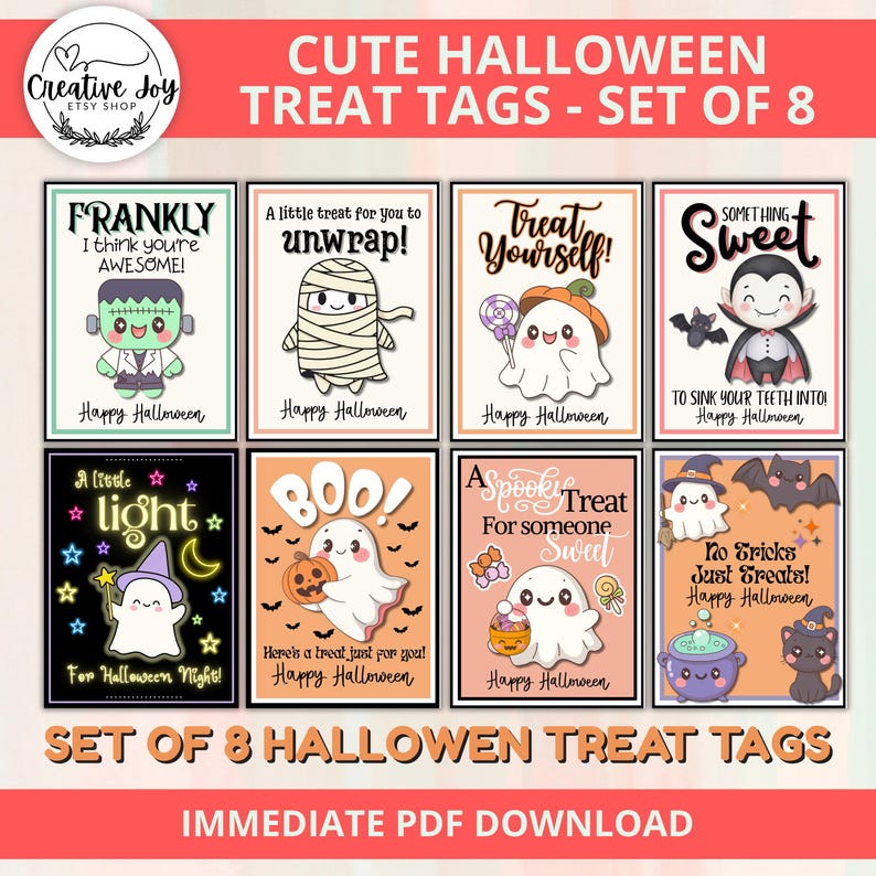 Cute Halloween Treat Tags | Set of 8 Printable Tags | Ministering ...