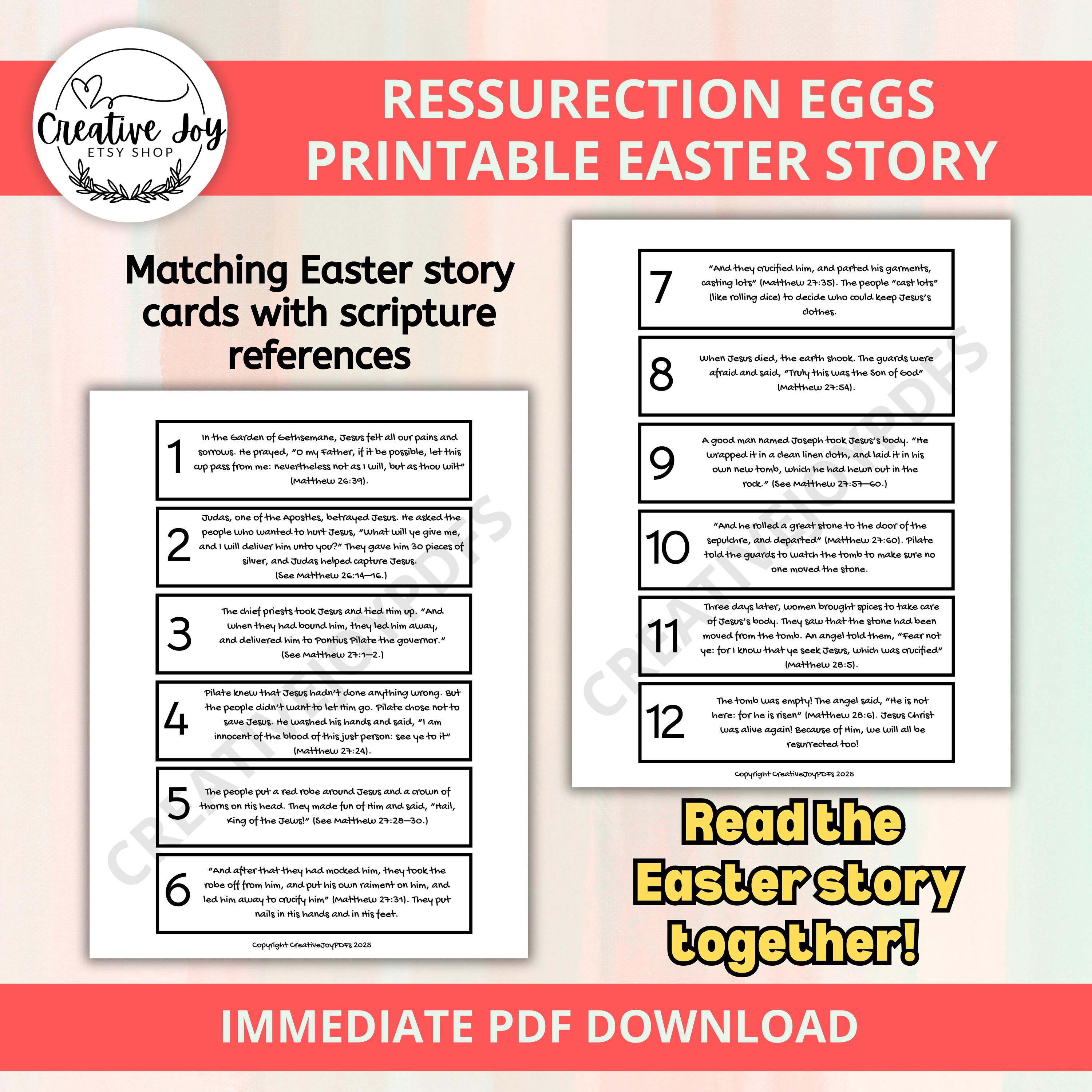 Resurrection Eggs Activity | Christian Easter Printable | 12 Days of ...
