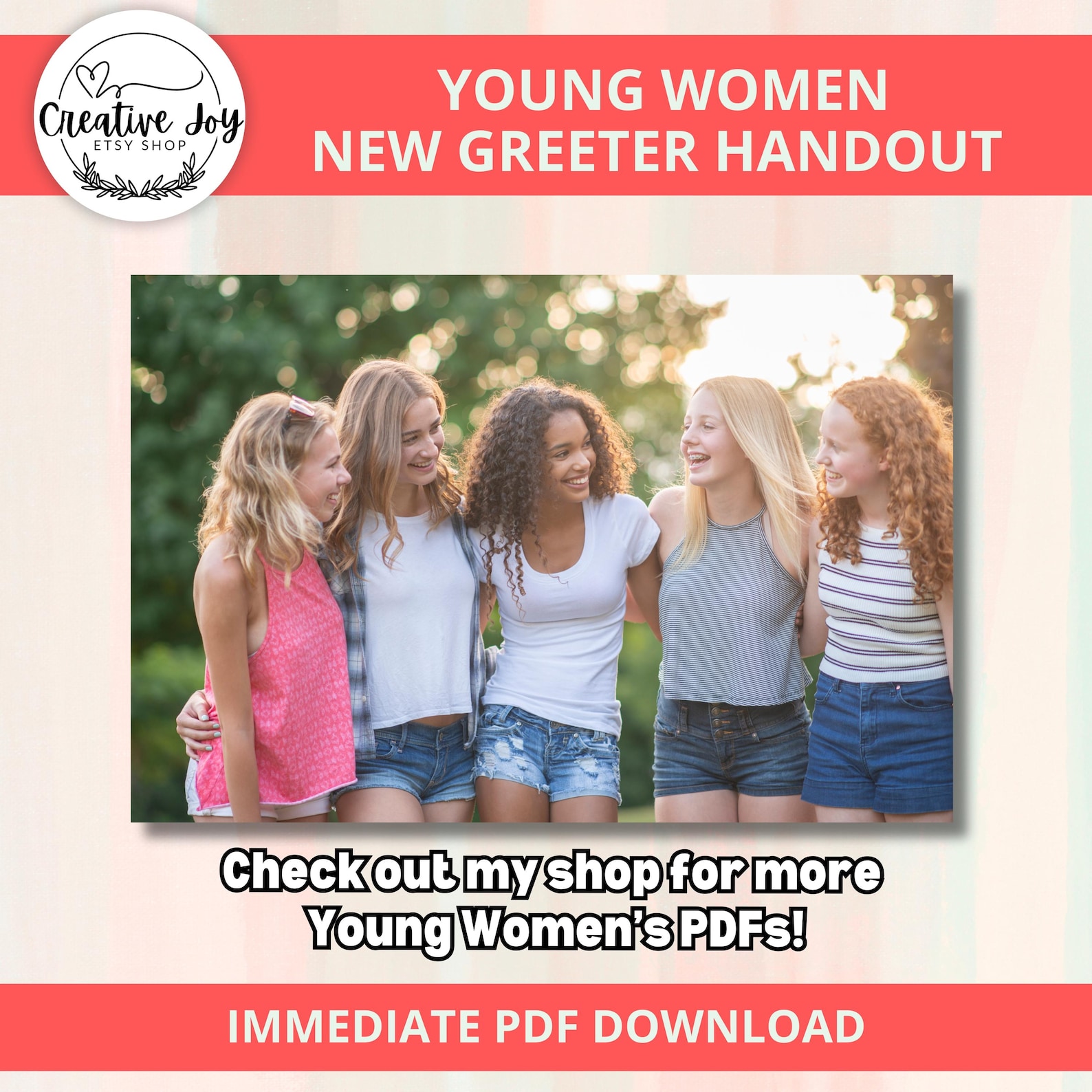 LDS Youth Greeter Handout | Young Women | Printable Handout for Sunday ...
