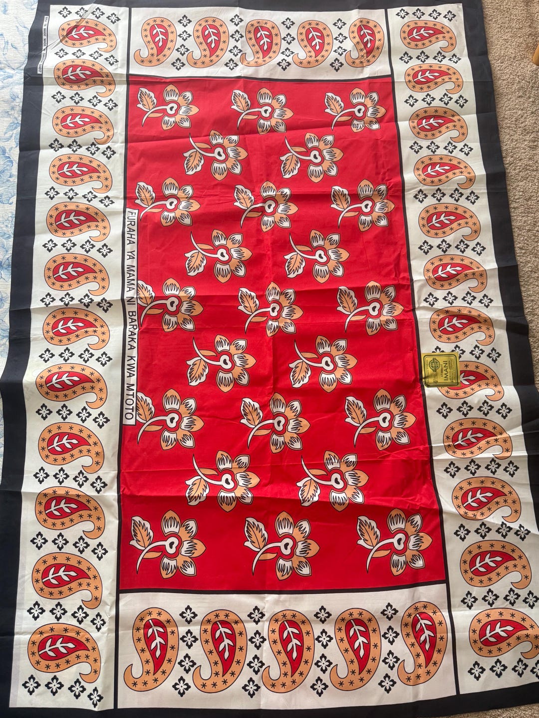 Swahili Kanga: Traditional East African Cotton Wrap - Head Scarf, Skirt ...