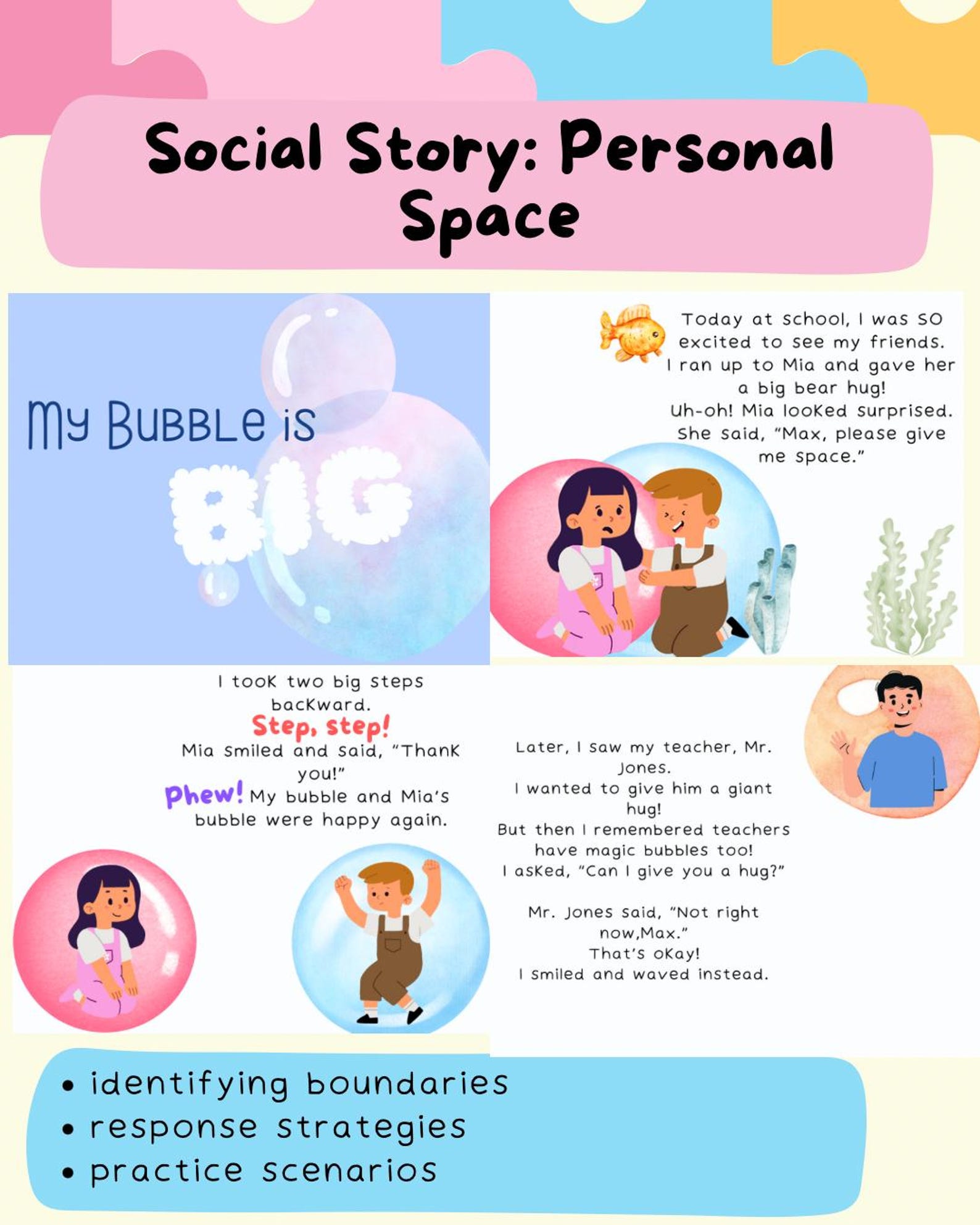 Social Story: Personal Space and Boundaries - Etsy
