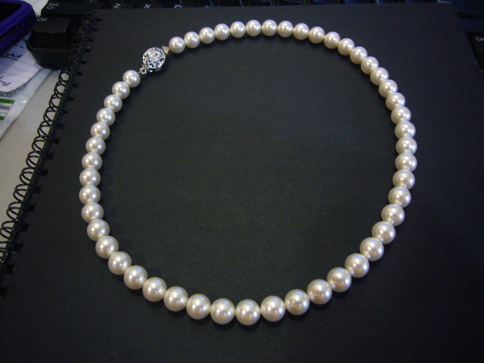 Classic White Cream Ivory Rosaline Elegant 18KGP 8mm Swarovski Pearl ...