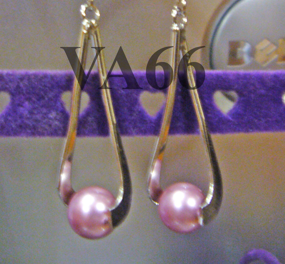 Powder Rose Pink Swarovski Pearl Twist Earrings U Choose Colors for ...