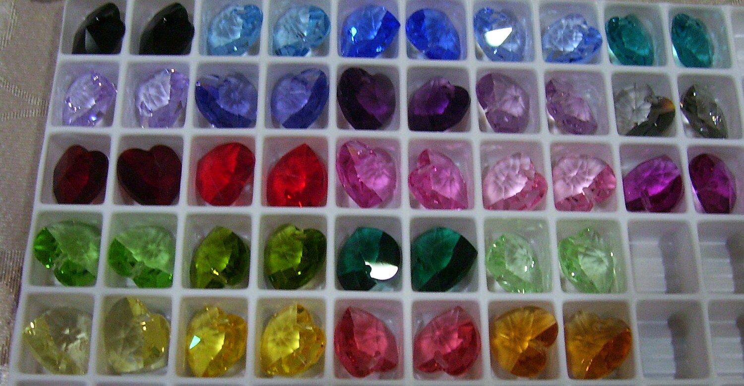 Choose Color Swarovski Crystal Bicone and Heart Cell Phone Keychain ...