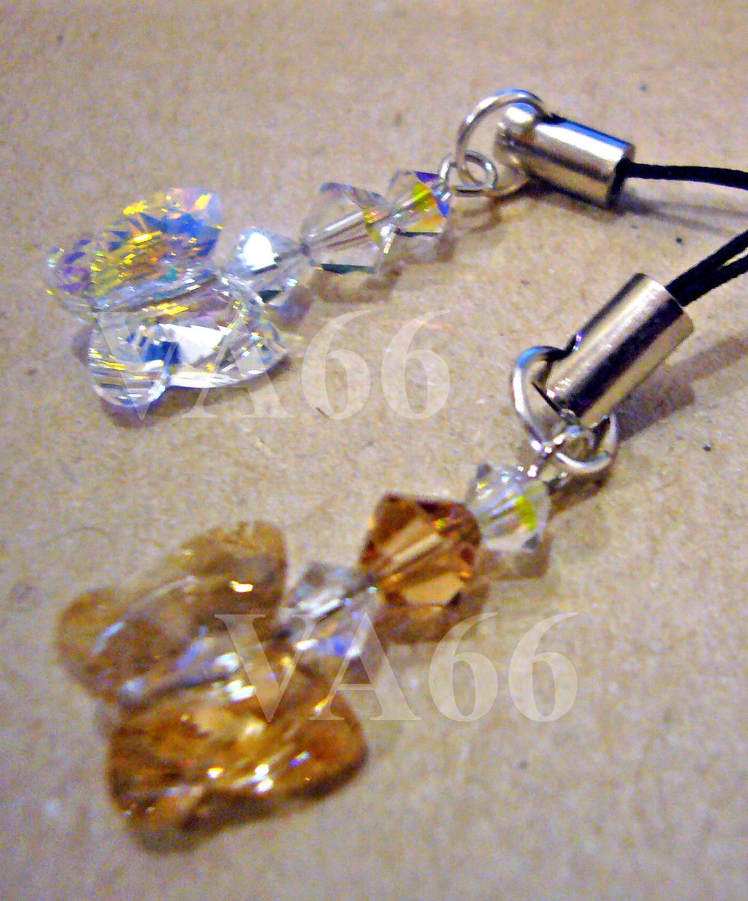 Choose Color Swarovski Crystal Bicone and Butterfly Cell Phone Keychain ...