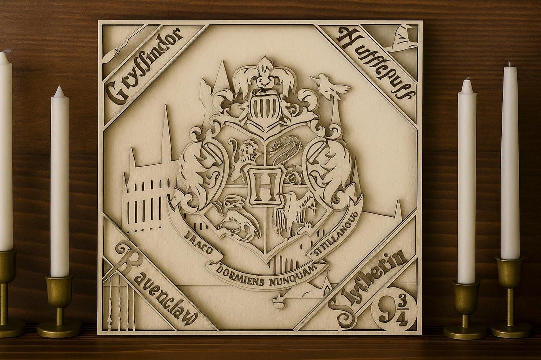 Wizard School Castle and Crest Laser Cutting - Etsy