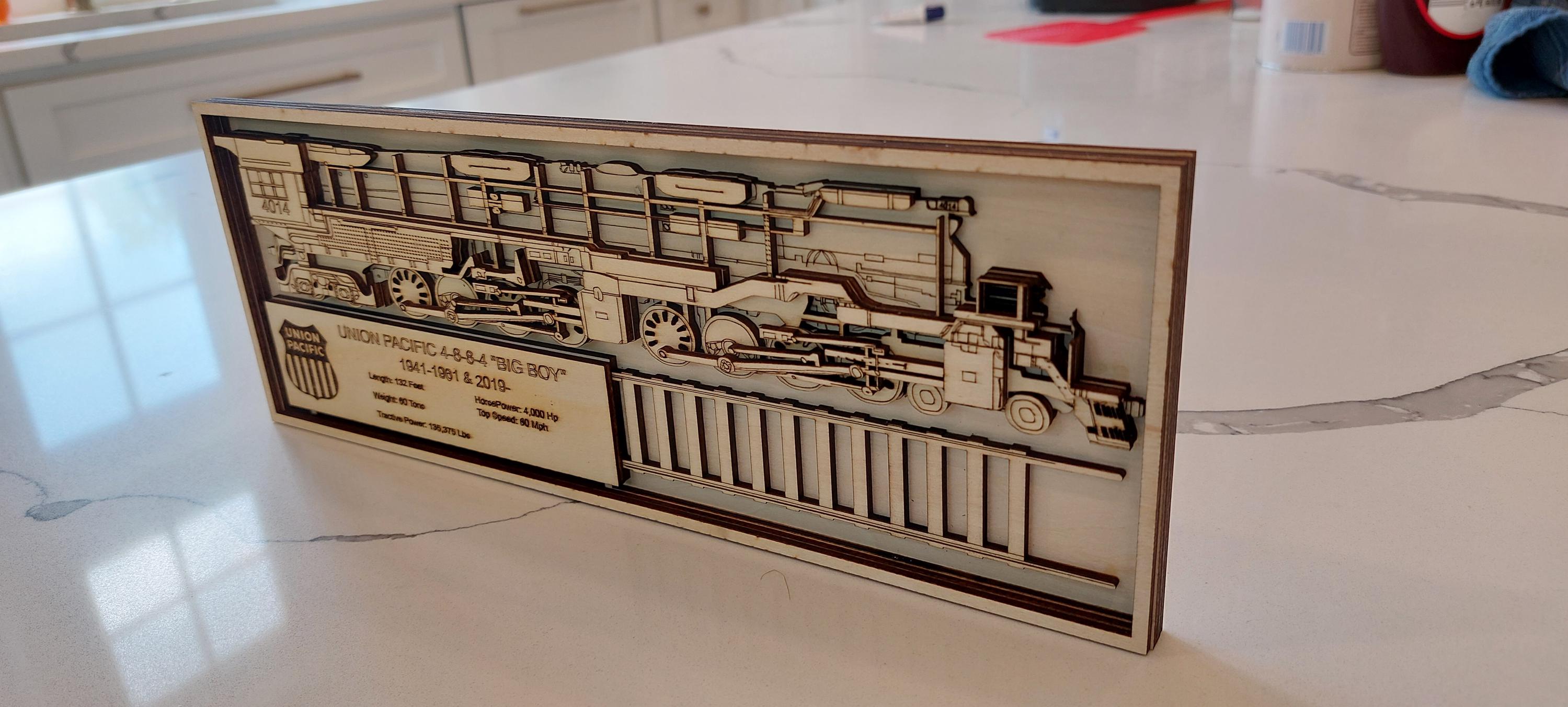 Big Boy Steam Locomotive and Tender Laser Cut 3mmm 4 Layer Relief - Etsy