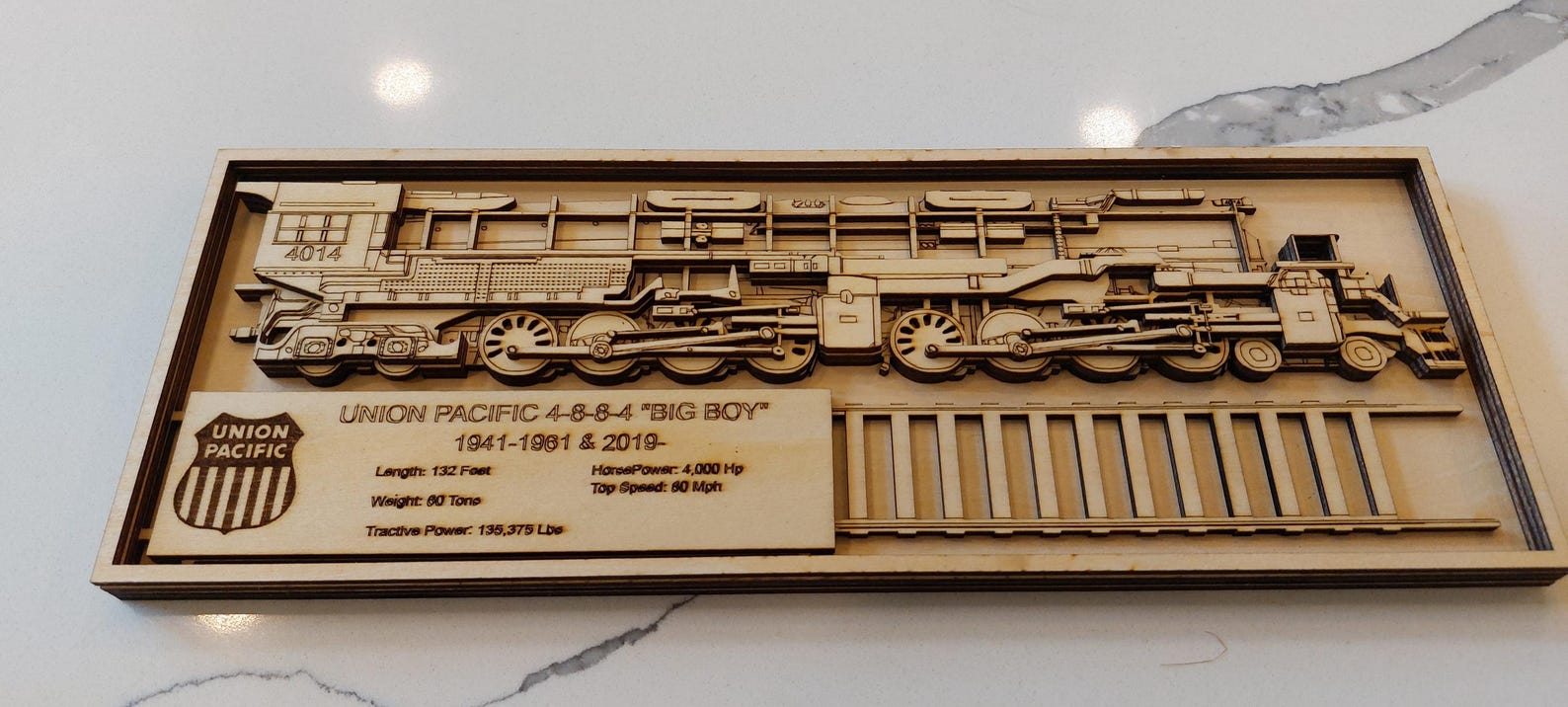 Big Boy Steam Locomotive and Tender Laser Cut 3mmm 4 Layer Relief - Etsy