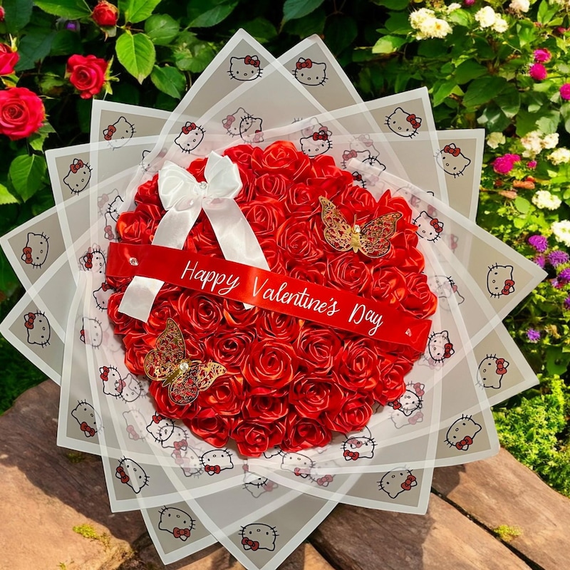 Ribbon Rose Bouquet - Etsy