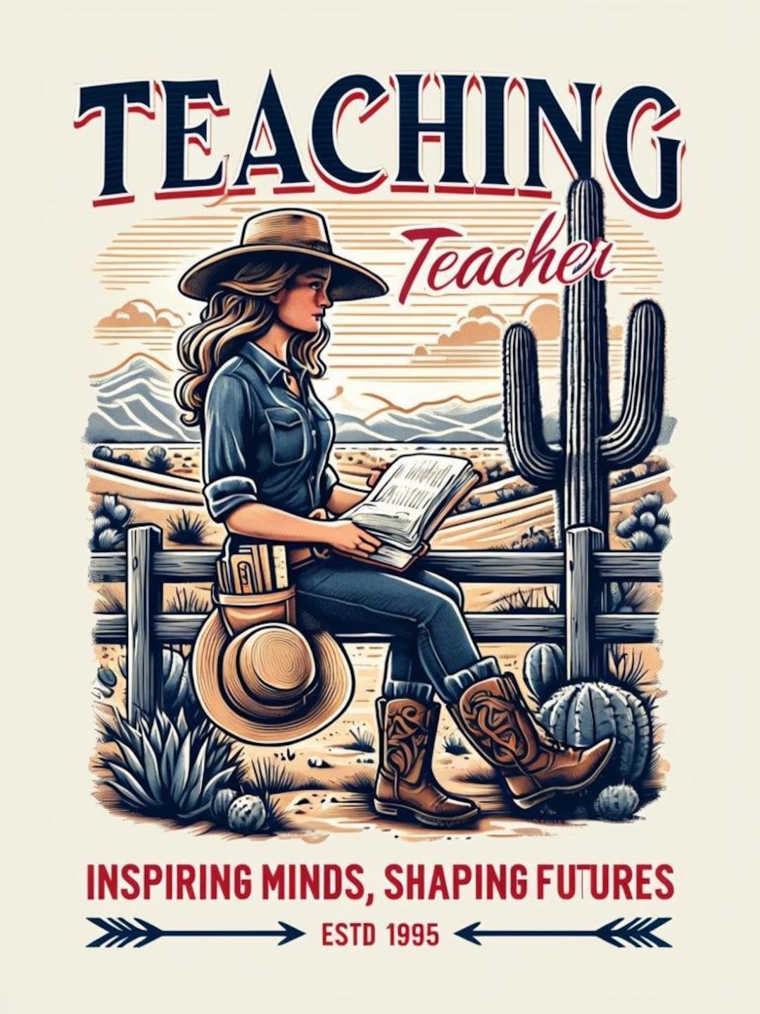 Rustic Western Teacher Canvas Inspirational Teaching Wall Art Vintage ...