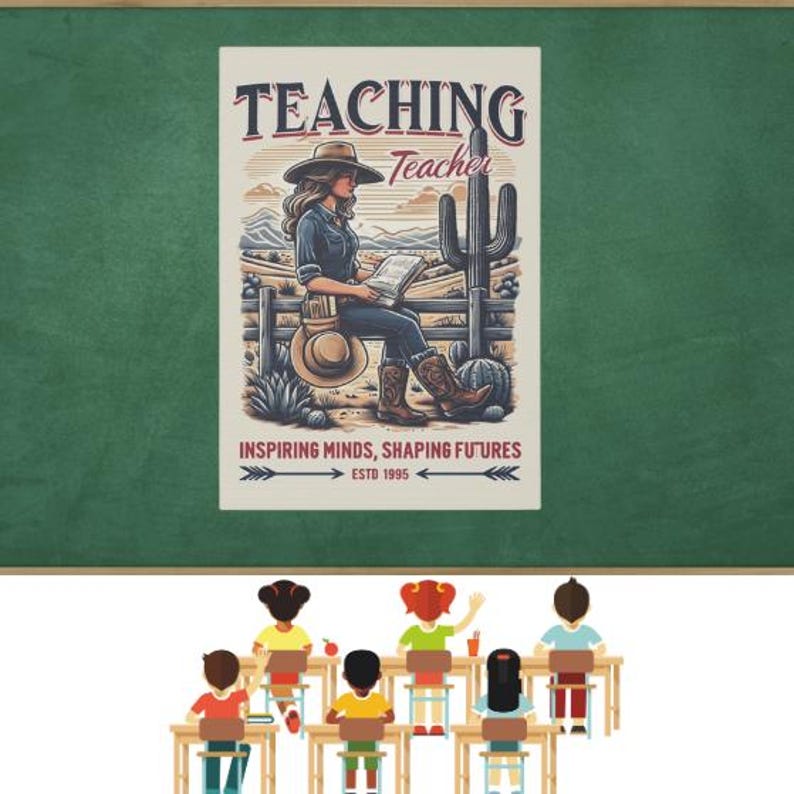 Rustic Western Teacher Canvas Inspirational Teaching Wall Art Vintage ...