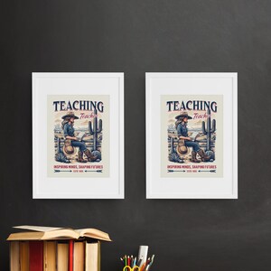 Rustic Western Teacher Canvas Inspirational Teaching Wall Art Vintage ...