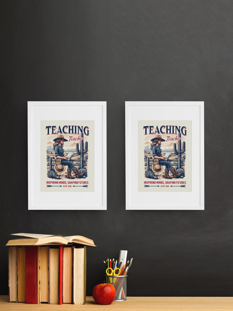 Rustic Western Teacher Canvas Inspirational Teaching Wall Art Vintage ...