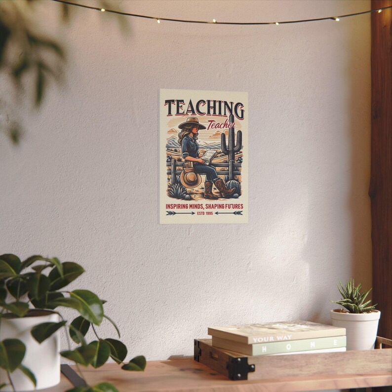 Rustic Western Teacher Canvas Inspirational Teaching Wall Art Vintage ...