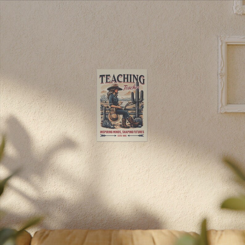 Rustic Western Teacher Canvas Inspirational Teaching Wall Art Vintage ...