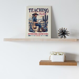 Rustic Western Teacher Canvas Inspirational Teaching Wall Art Vintage ...