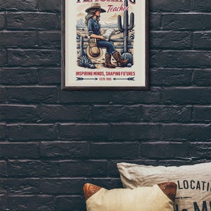 Rustic Western Teacher Canvas Inspirational Teaching Wall Art Vintage ...