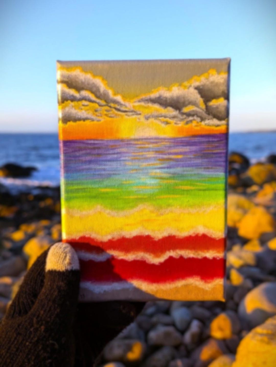 Chromatic Horizons | Traditional Acrylic Painting Digital Download for ...