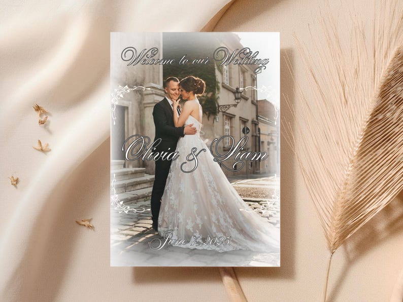 Personalize! Wedding Welcome Sign W/ Photo | Foam Board | Elegant ...