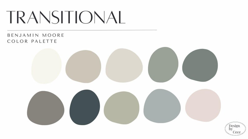 Transitional Home Color Palette, Benjamin Moore, Interior Paint Palette ...