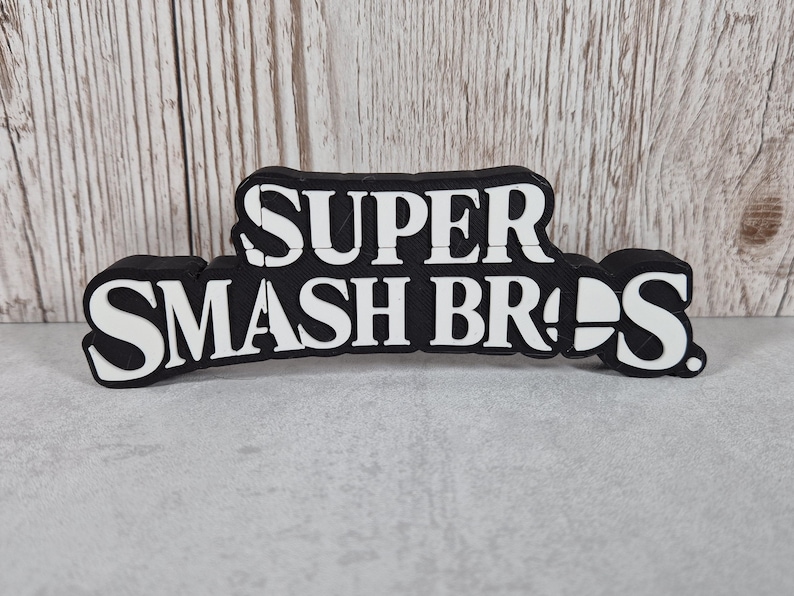 Super Smash Bros 3D Printed Desk Sign Custom Gamer Decor, Perfect Gift ...