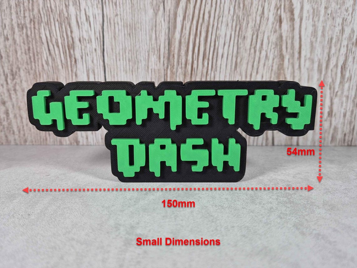 Geometry Dash 3D Printed Desk Sign Custom Gamer Decor, Perfect Gift ...