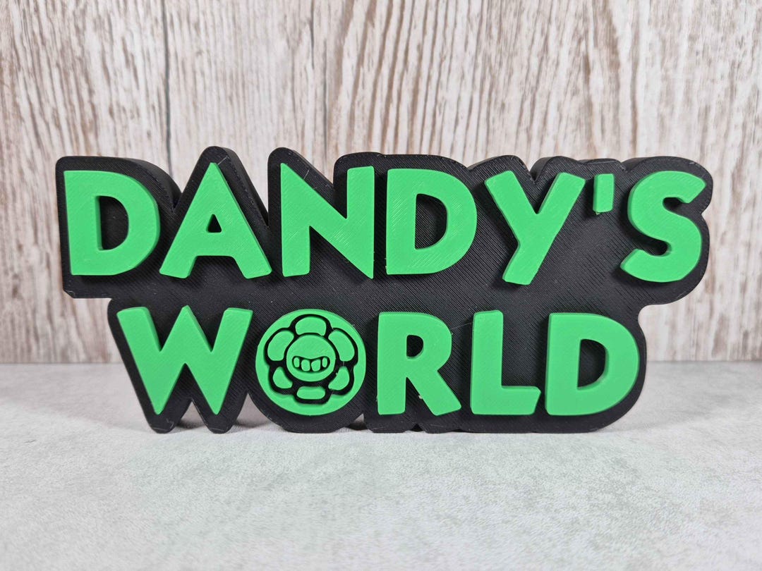 Dandy's World 3D Printed Desk Sign: Gamer Decor - Available in 2 Sizes ...