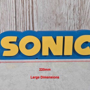 Sonic 3D Printed Desk Sign – Custom Gamer Decor, Perfect Gift ...