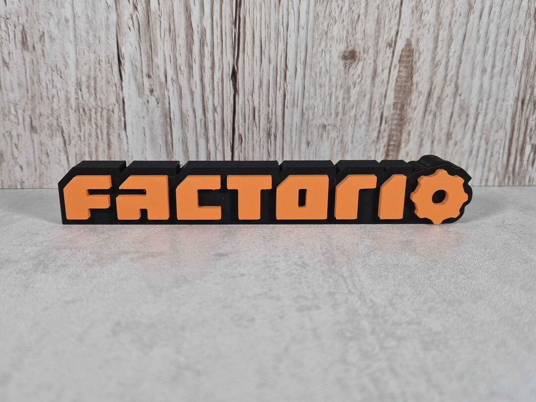 Factorio 3D Printed Desk Sign Custom Gamer Decor, Perfect Gift ...