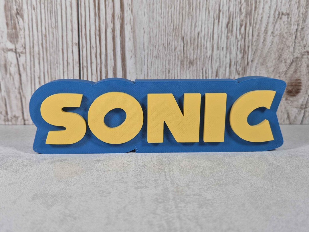 Sonic 3D Printed Desk Sign – Custom Gamer Decor, Perfect Gift ...
