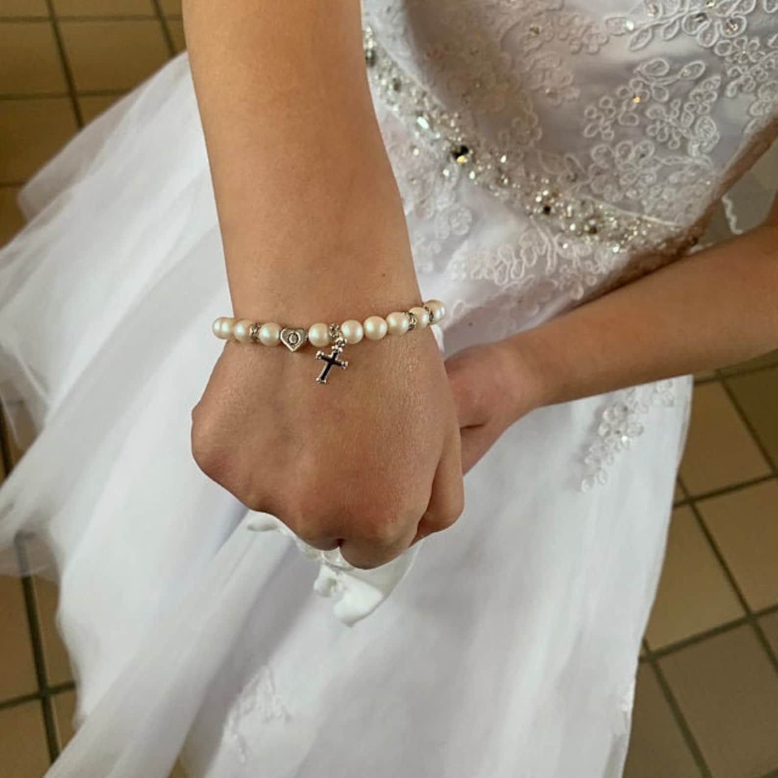 Baptism Bracelet Gift for Goddaughter First Communion - Etsy