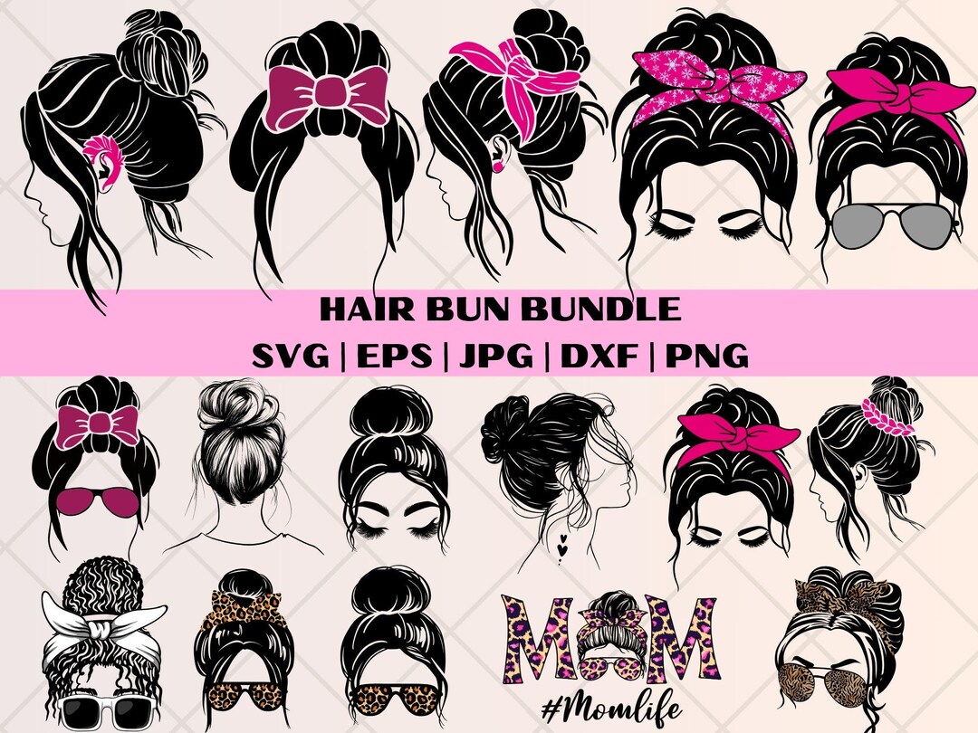 Messy Bun Plotterdatei / Messy Bun Cut File / Haarclip / Messy Bun Cut ...