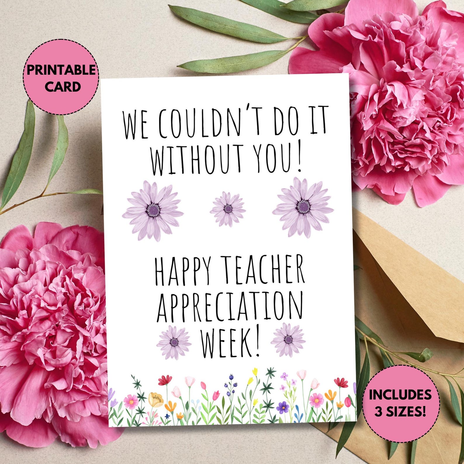 Printable Teacher Appreciation Week Card | Thank You Teacher Card ...