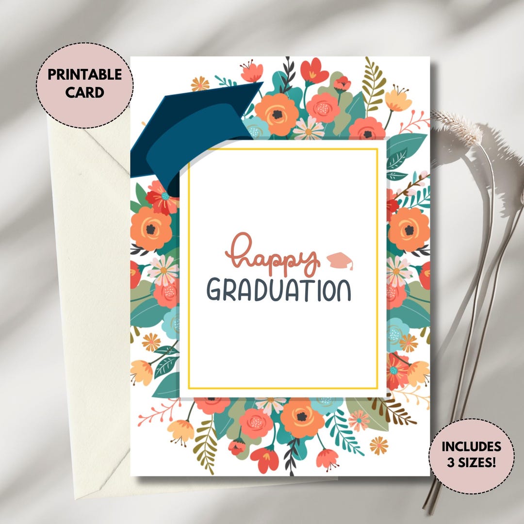 Printable Happy Graduation Card | Class of 2025 | High School, College ...