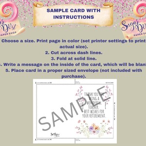 Printable Teacher Retirement Card | Floral Card for Teacher Retirement ...