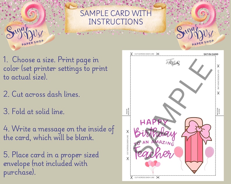 Printable Teacher Birthday Card | Happy Birthday Card for Teacher ...